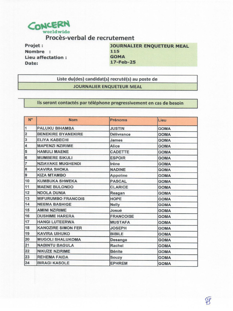 Base de Donnée Journalier M&E | PDF