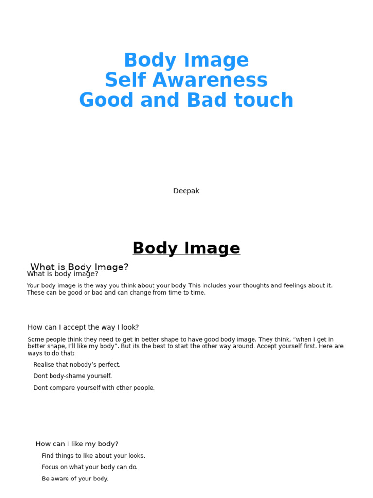 AEP BVS | PDF | Self Awareness | Body Image