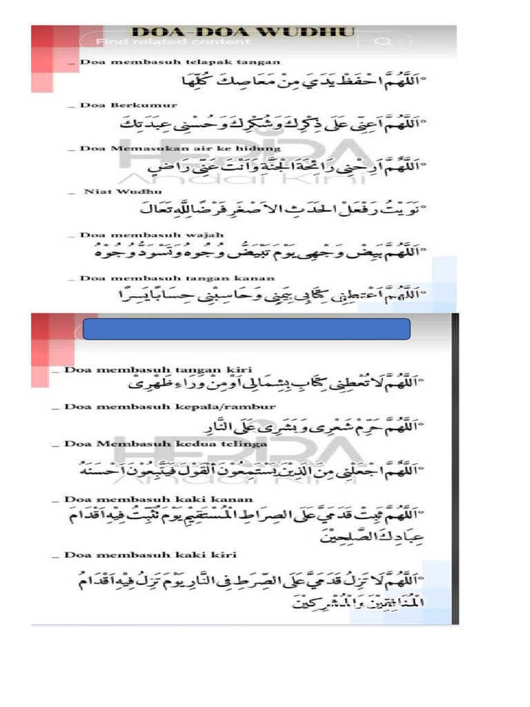 Doa Wudhu Irfan 2 | PDF