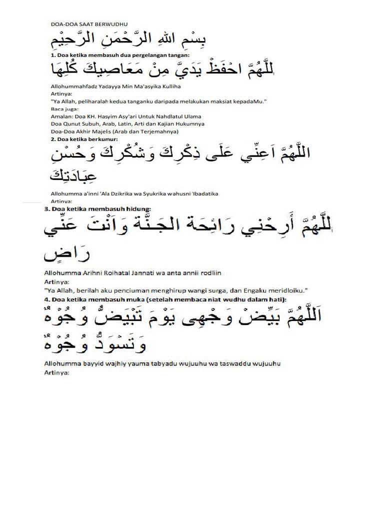 Doa Wudhu | PDF