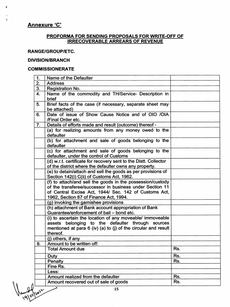 Write-Off Proposal for Revenue Arrears | PDF | Economies | Business