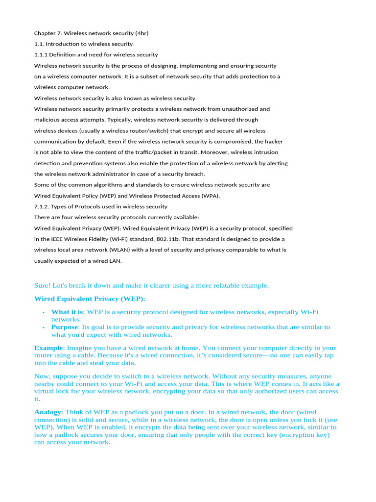 Chapter 7 doct | PDF | Computer Network | Security
