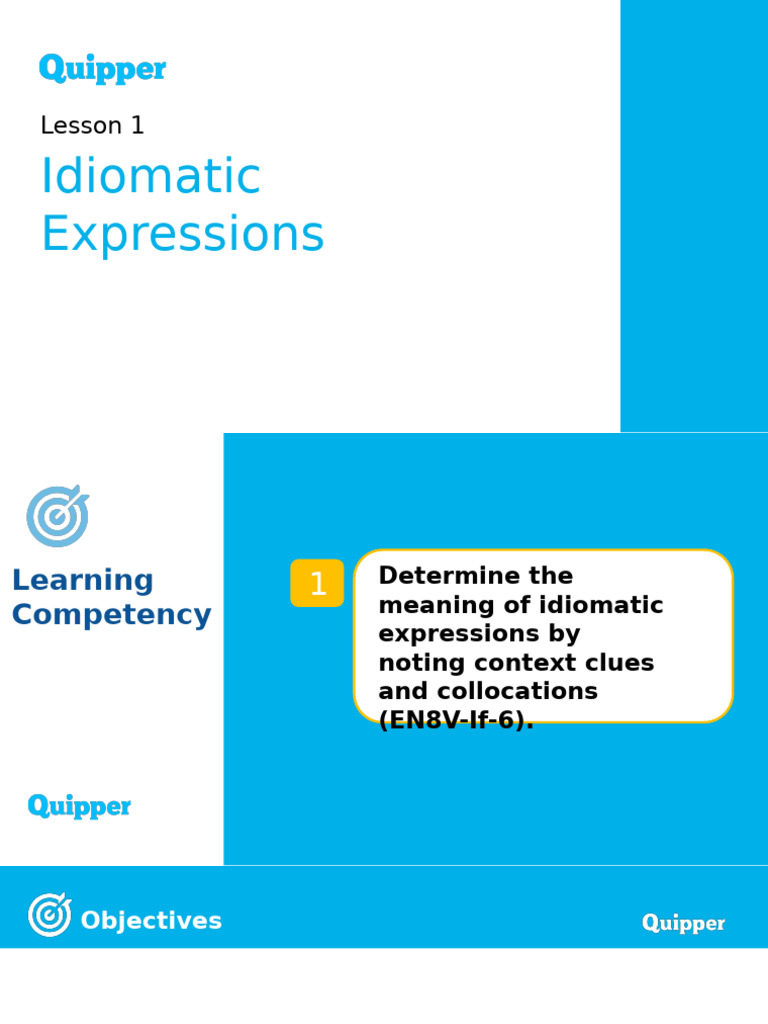 English 8 - Idiomatic Expressions | PDF | Idiom | Word