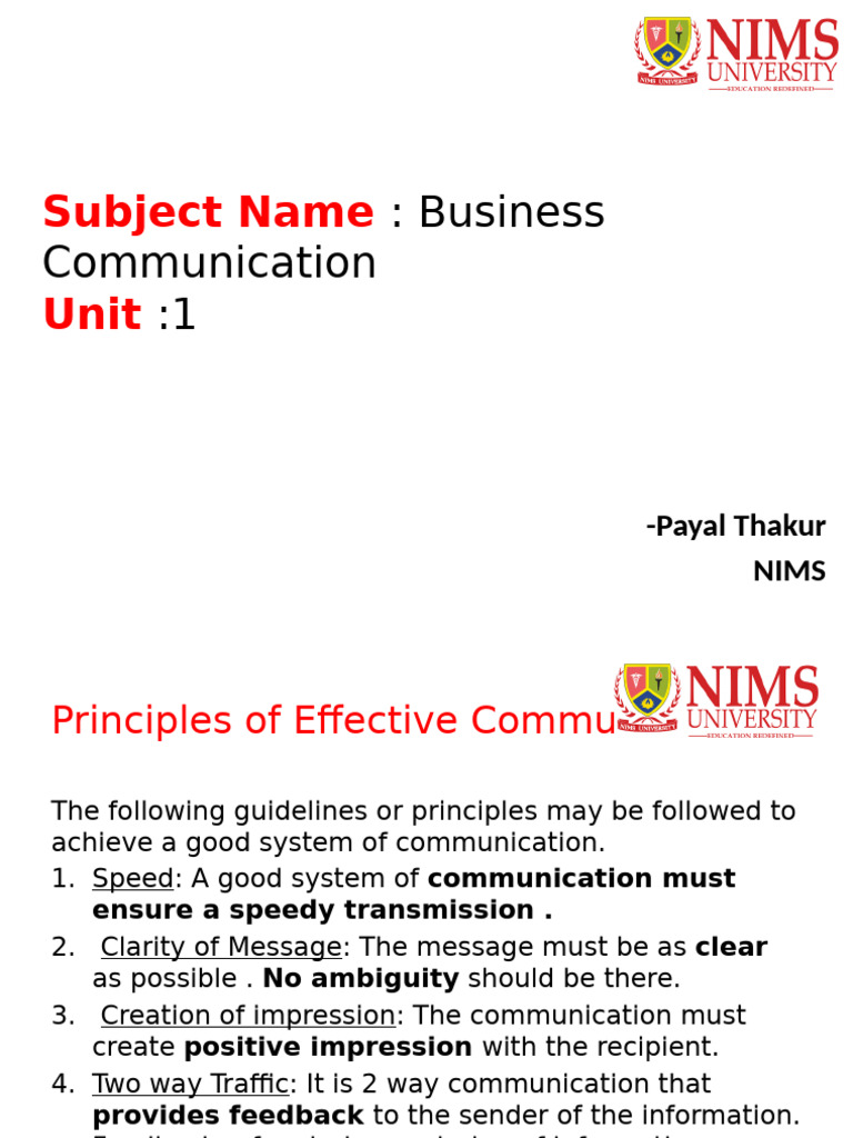Principles and 7 C's of Effective Communication | PDF