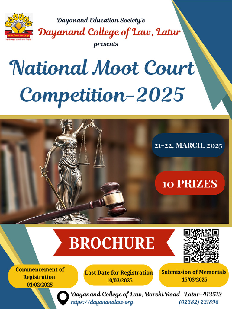 Dayanand Law National Moot Court Competition 2025 Brochure Final 1 | PDF | Bail | Justice