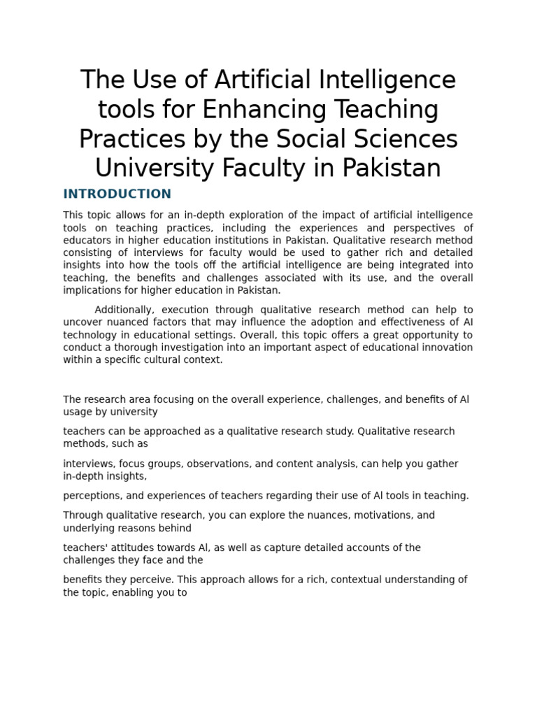 AI Tools in Higher Education Teaching | PDF | Artificial Intelligence ...