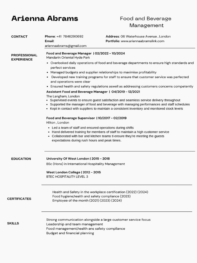 Amani Essack (Candidate, Arienna Abrams CV Letter) | PDF