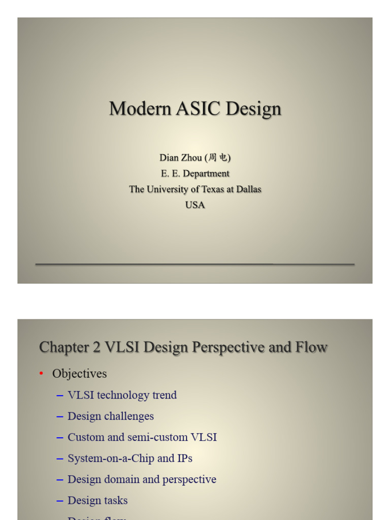 Modern ASIC - Design - Chapter 2 - Flow & Perspective | PDF ...