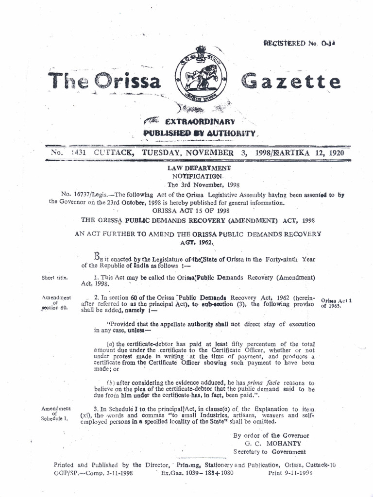 OPDR Amendment 1998 | PDF