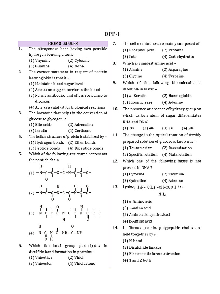 Biomolecules, Polymers & Chemistry in Everyday Life | PDF | Cofactor ...