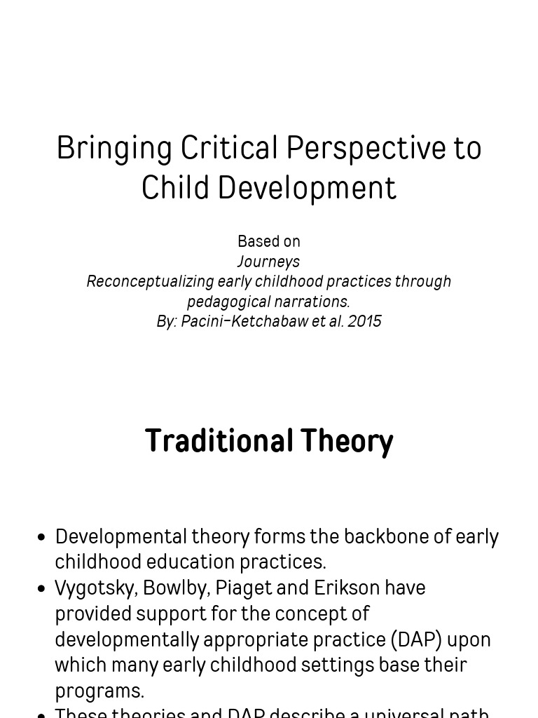Presentation Bringing Critical Perspective To Child Development | PDF ...