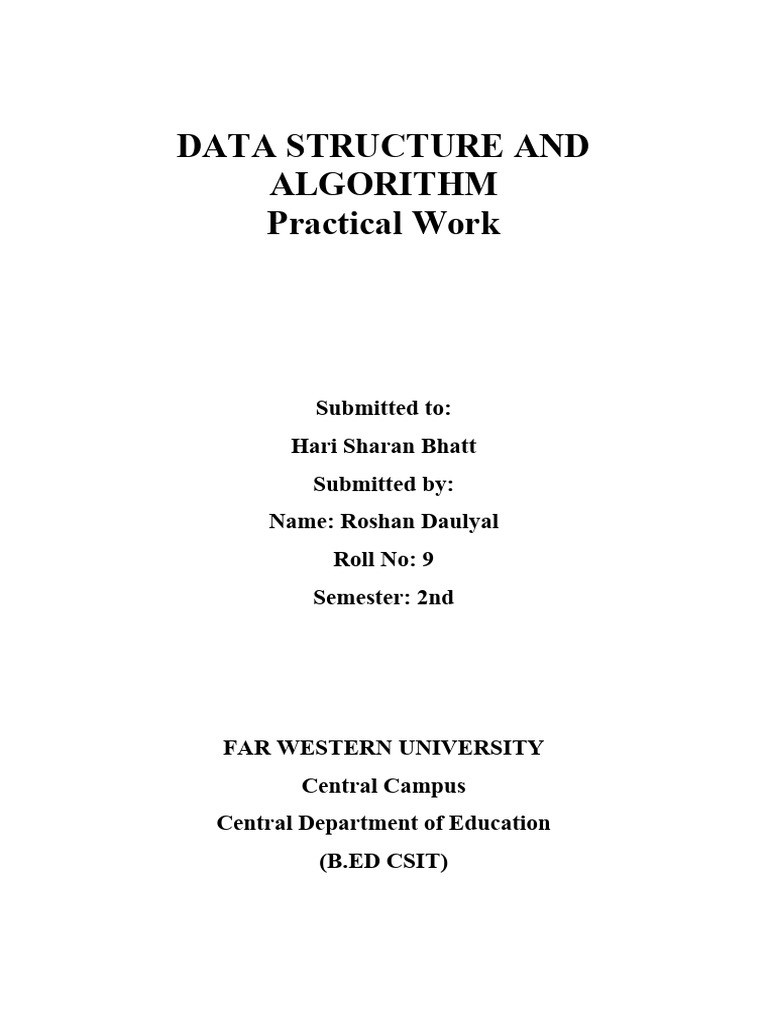 DSA Practical, Roshan Daulyal | PDF | Vertex (Graph Theory) | Queue (Abstract Data Type)