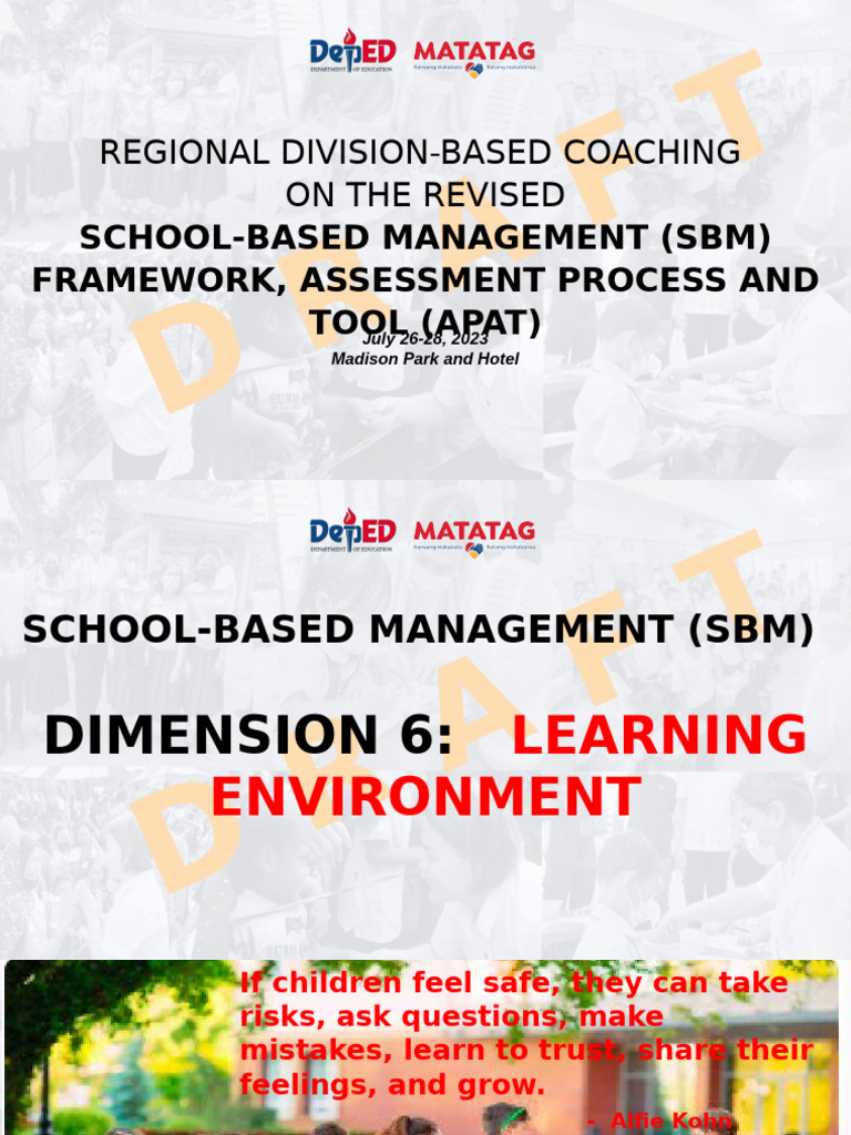 SBM Framework: Enhancing Learning Environments | PDF | Inclusion ...