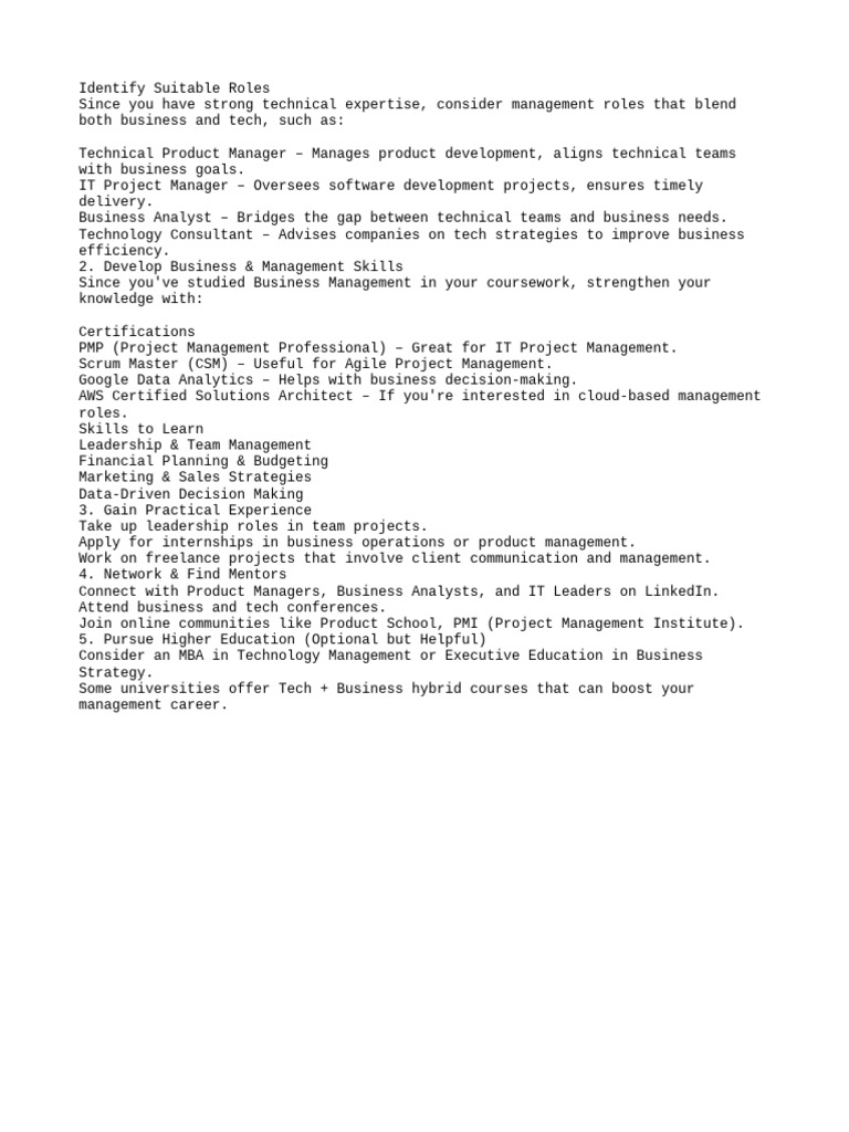 Identify Suitable Roles | PDF