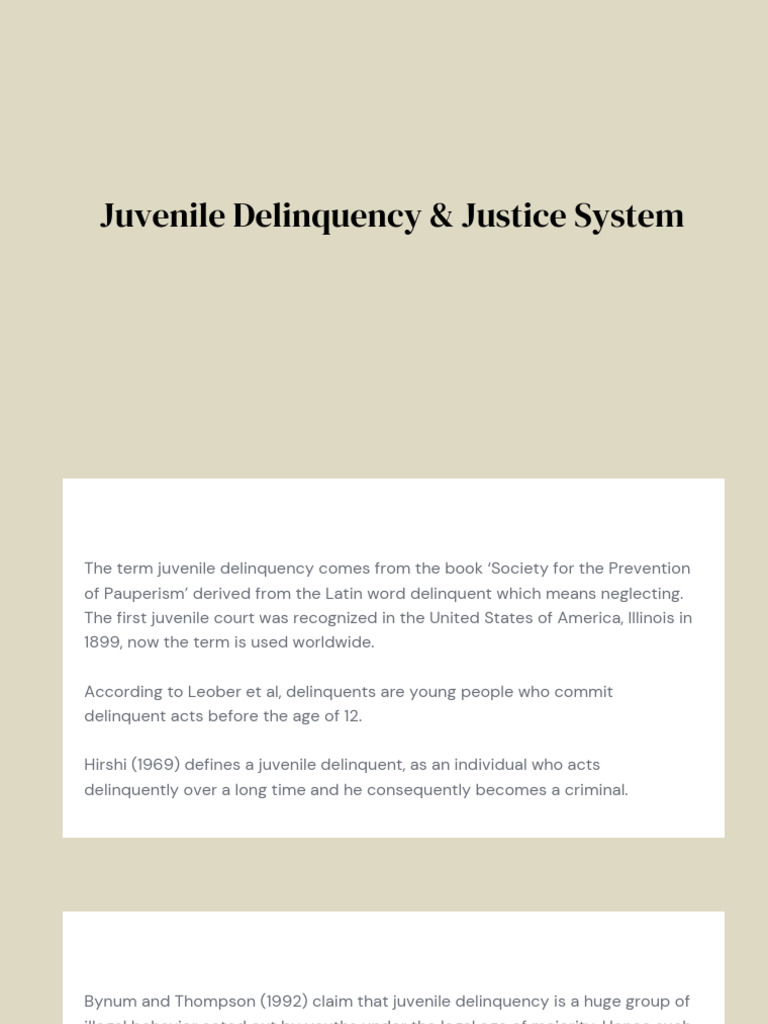 Juvenile Justice: Key Insights | PDF | Juvenile Delinquency | Crimes