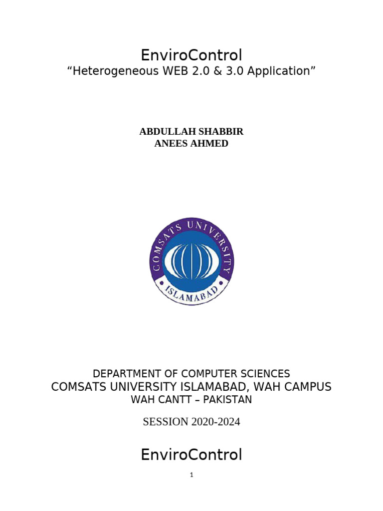 EnviroControl Report | PDF | Carbon Footprint | Login