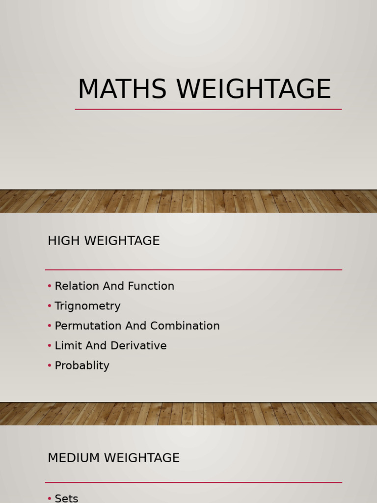 Maths Weightage | PDF