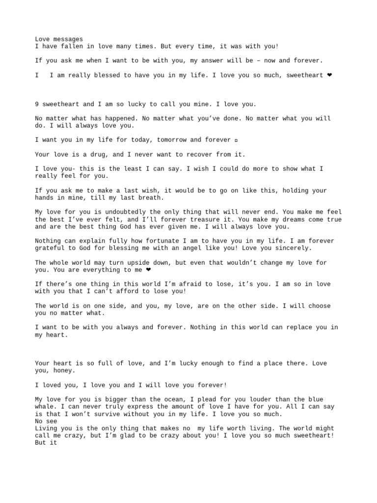 Love messages fmt | PDF