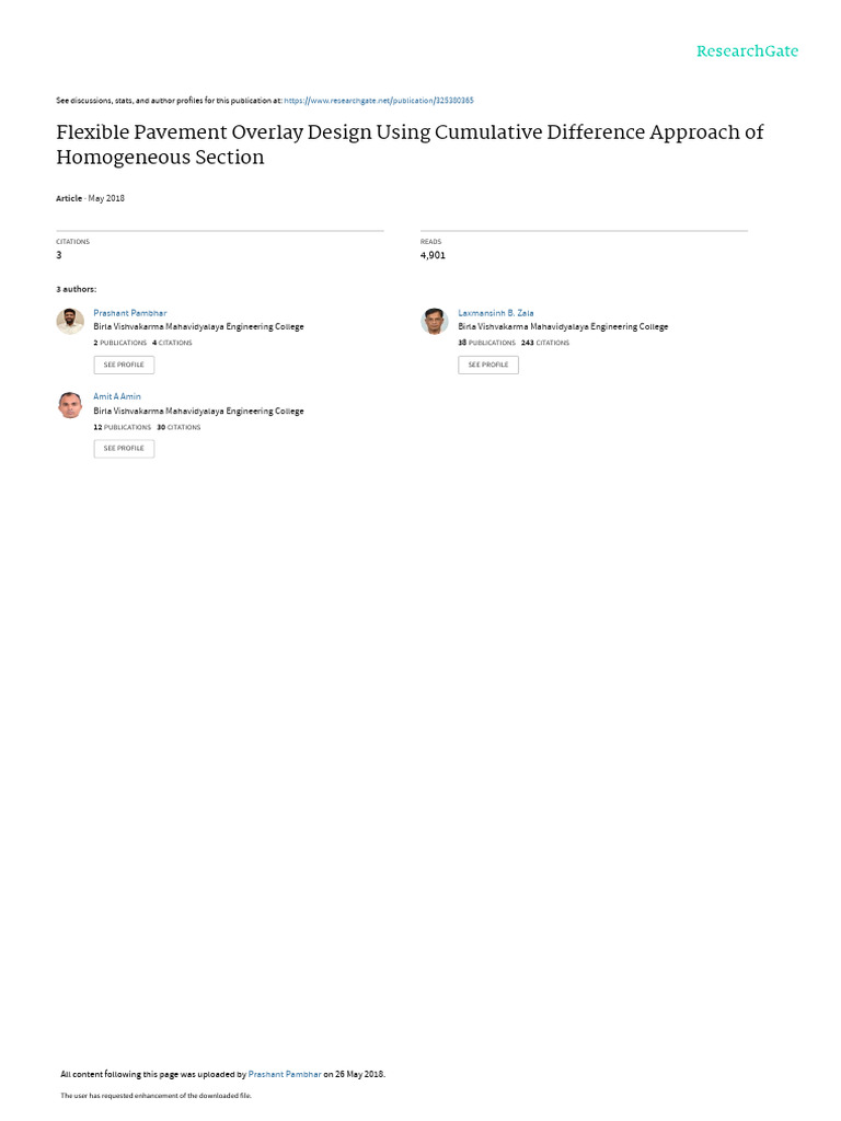 Flexible Pavement Overlay Design Using Cumulative Difference Approach ...
