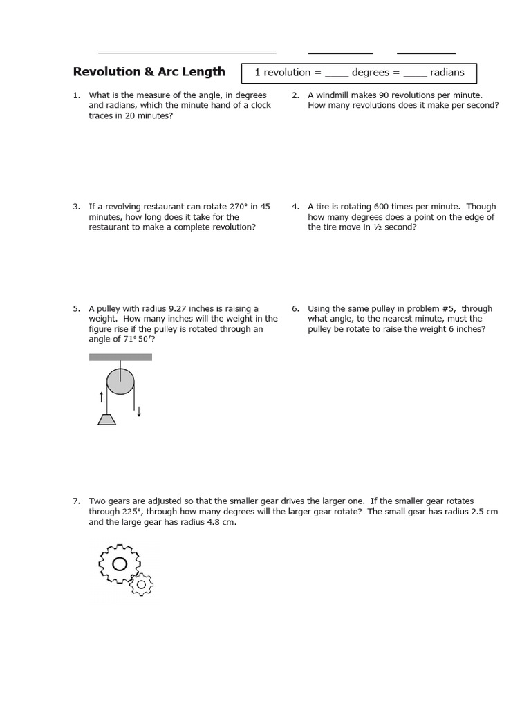 3.2a_Revolution_and_Arc_Length | PDF | Angle | Minute And Second Of Arc