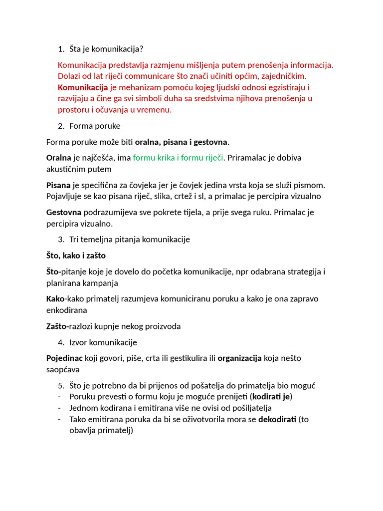 Marketinška Komunikacija 1 Dio | PDF