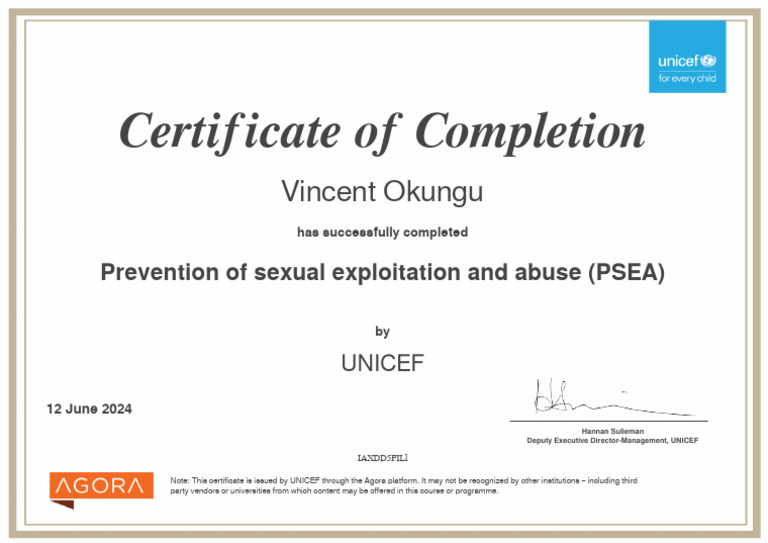 PSEA2020 - Course Certificate - PSEA 2020 | PDF