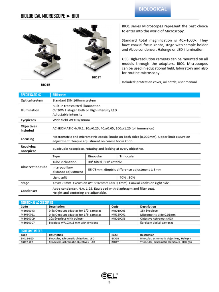 Bel Microscopes-5 | PDF | Electromagnetic Radiation | Equipment