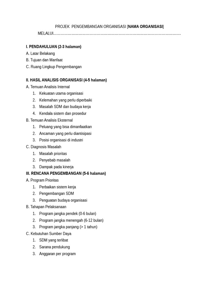 Proposal Pengembangan Organisasi | PDF