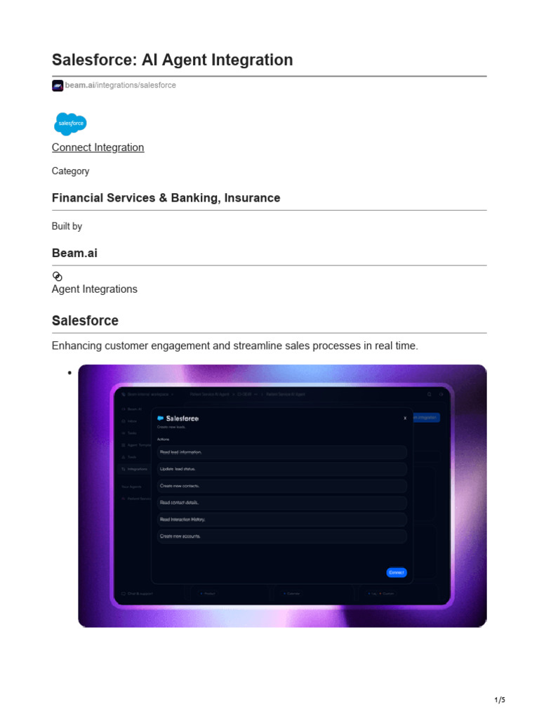 beam.ai-Salesforce AI Agent Integration | PDF