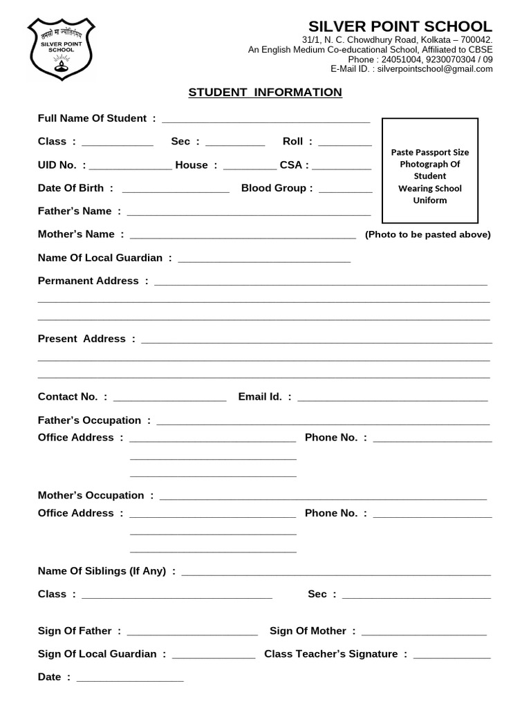 Student Information Form | PDF | Access Control | Authentication