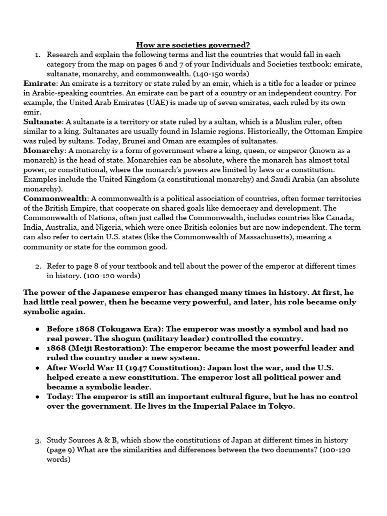 Sem 2 Paper 1 (24-25) Humanities | PDF | Monarch | Government