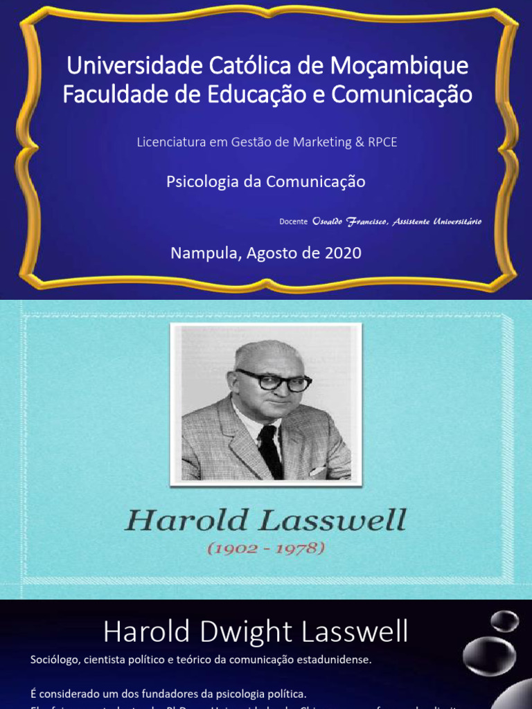 Modelo de Lasswell na Comunicação Mediática | PDF