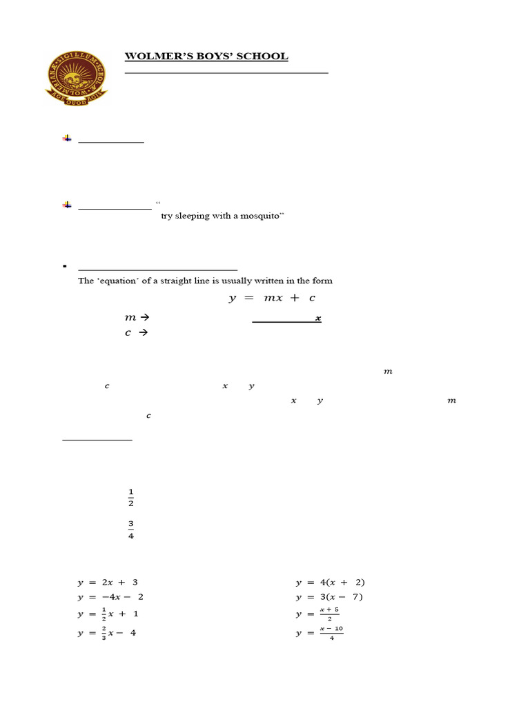 MATH POOL 6 - Lesson 3 | PDF | Slope | Line (Geometry)