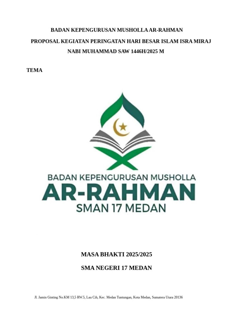 Proposal Isra Miraj Nabi BKM 1446 H | PDF