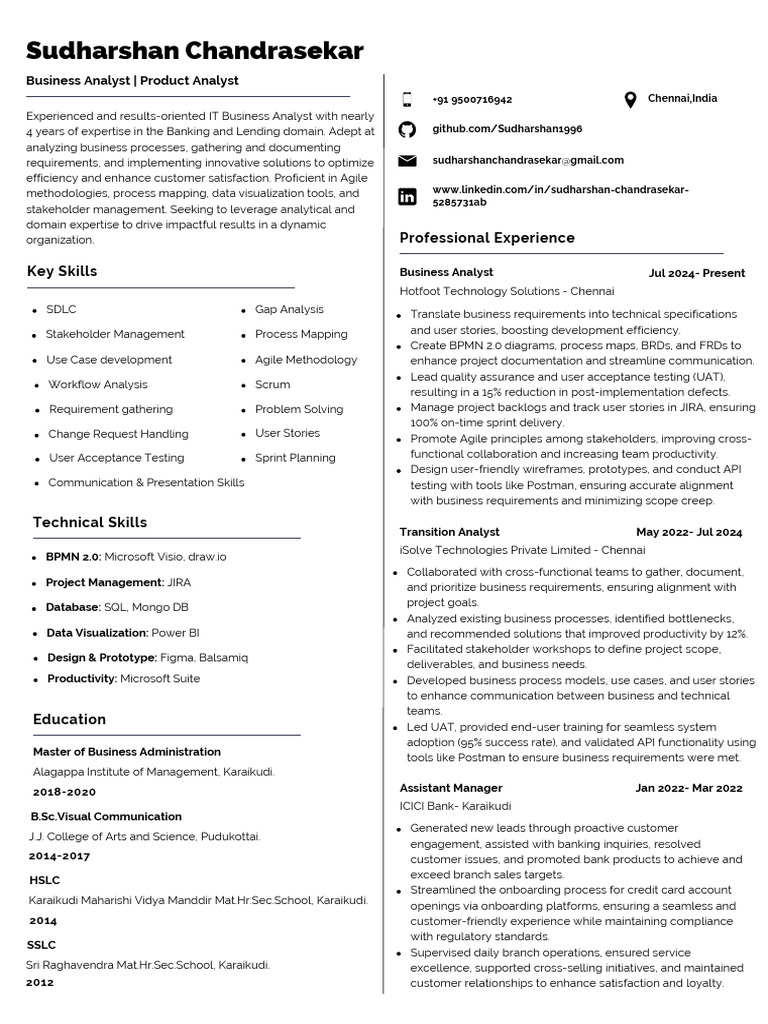 Sudharshan’s CV | PDF | Agile Software Development | Software Development Process