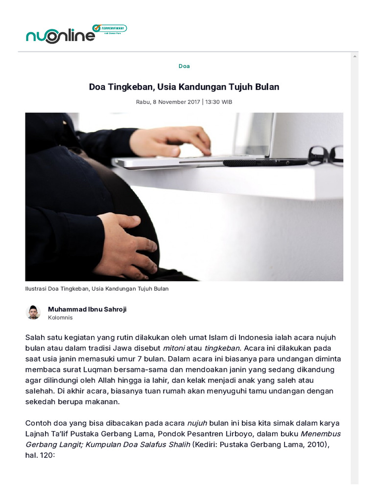 Doa Tingkeban, Usia Kandungan Tujuh Bulan | PDF