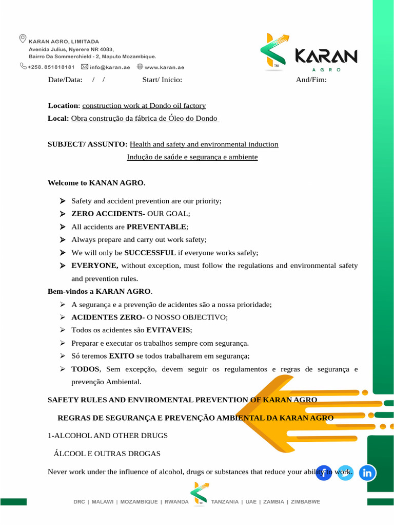 Inducao de Seguranca - Karan | PDF