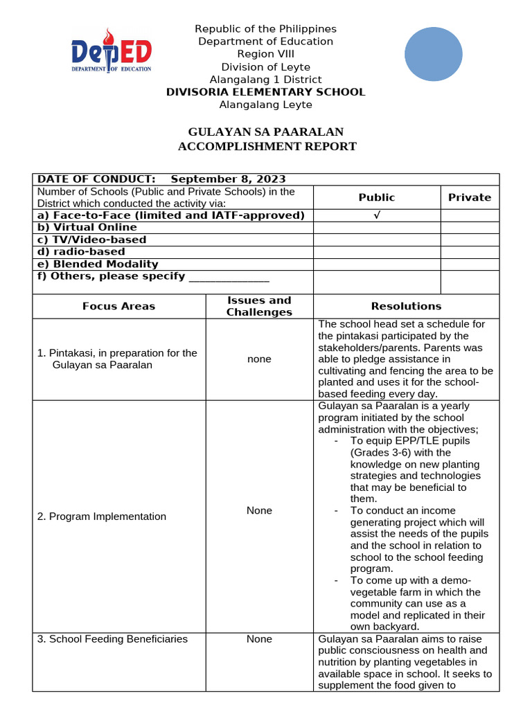 ACR Gulayan Sa Paaralan | PDF