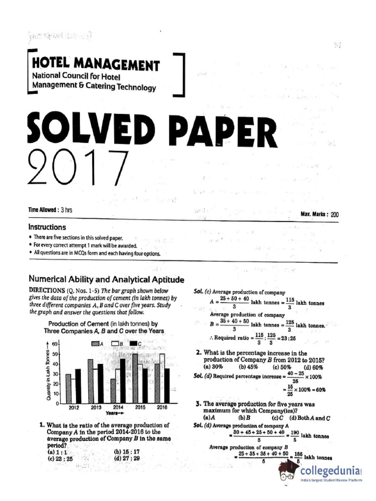 2017-01.NCHMCT JEE 2017 Question Paper-Numerical ability and analytical ...