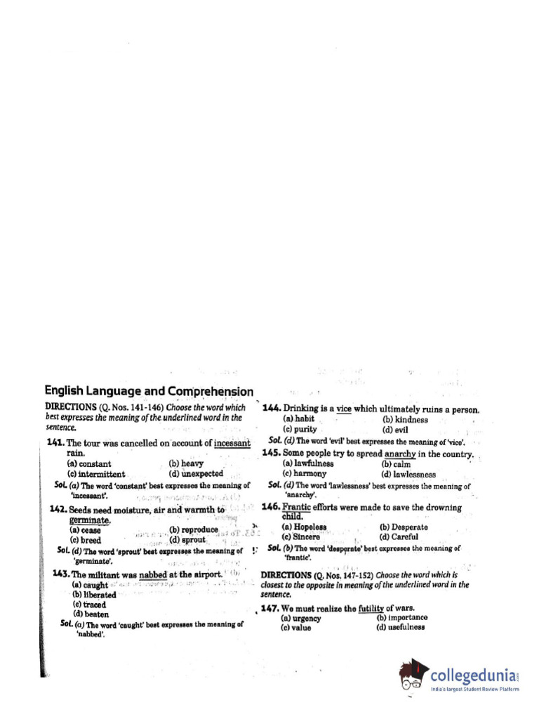 2017-05.NCHMCT JEE 2017 Question Paper-English Language-141-200 | PDF
