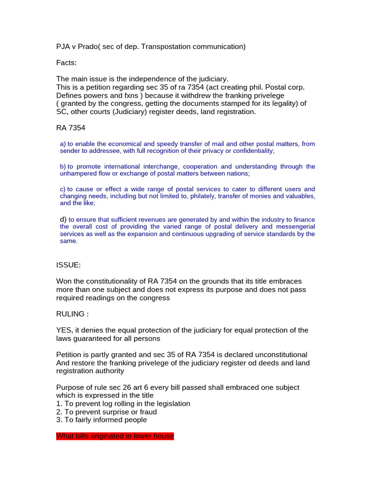 Unconstitutionality of RA 7354's Section 35 | PDF