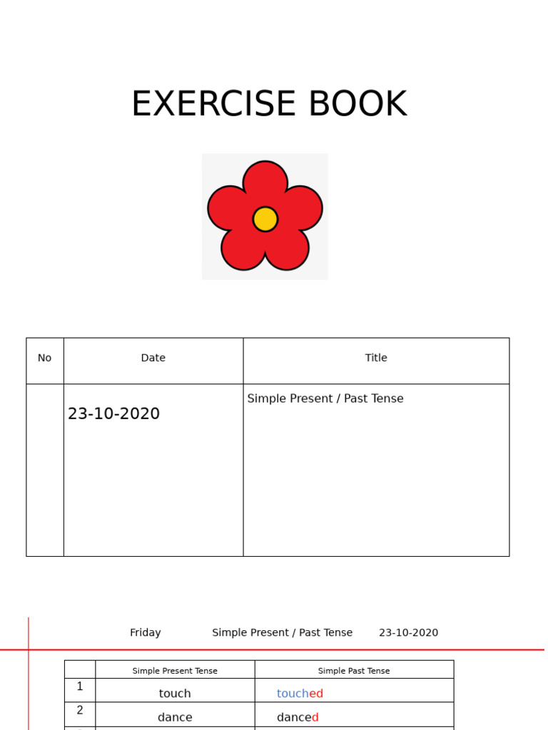Simple Past Tense Exercise List | PDF