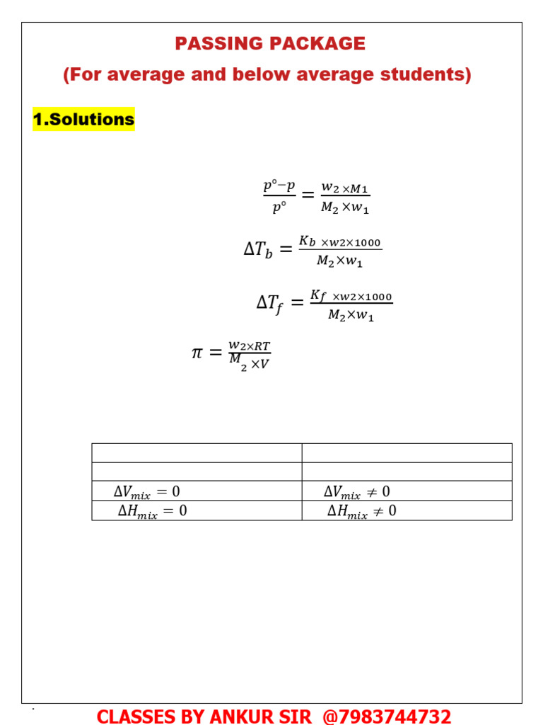 Solutions for Colligative Properties & Kinetics | PDF | Continuum ...