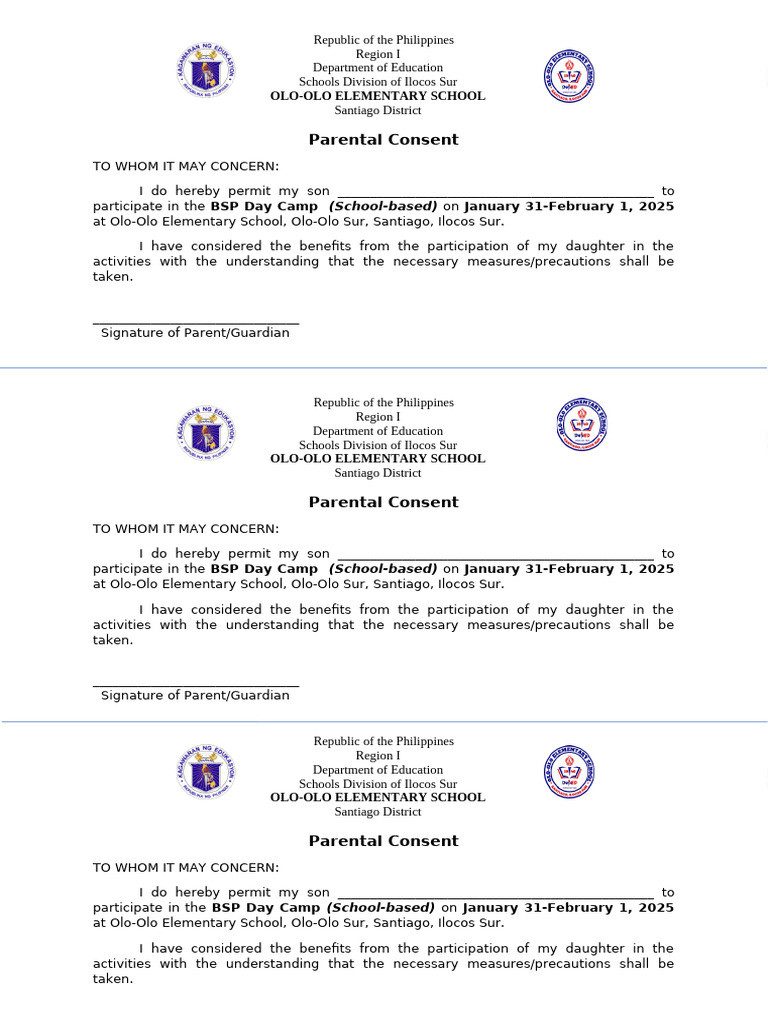 OES-GSP-Parental-Consent | PDF | Government Related Organizations ...