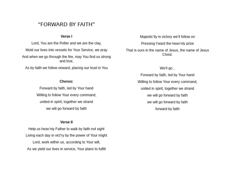 Forward by Faith | PDF