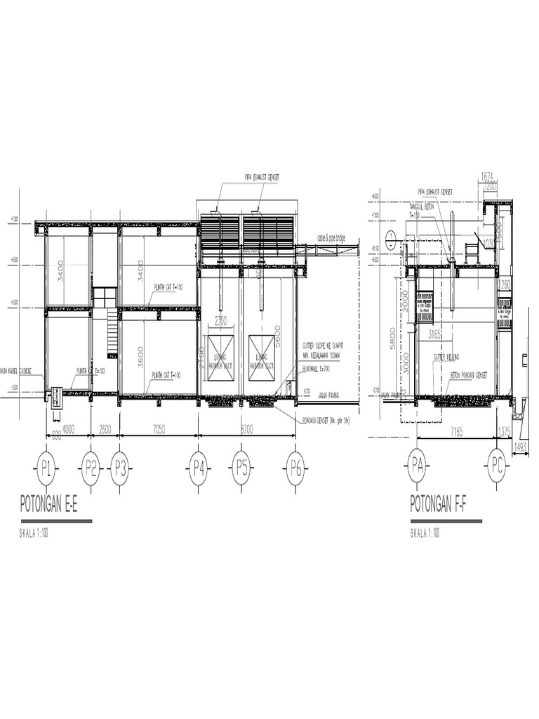 Potongan Gambar Ruang Power House Genset (1) | PDF