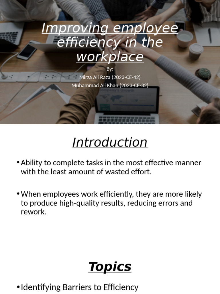 Improving Employee Efficiency in The Workplace | PDF | Motivational ...