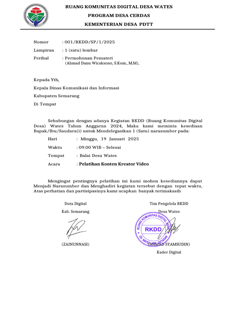 Pelatihan Konten Kreator di Desa Wates | PDF