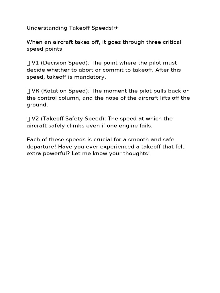 Understanding Takeoff Speeds | PDF