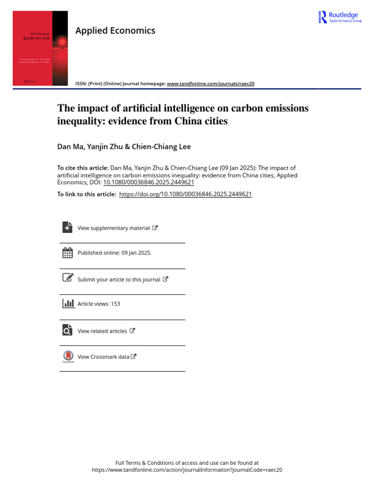 The Impact of Artificial Intelligence On Carbon Emissions Inequality ...